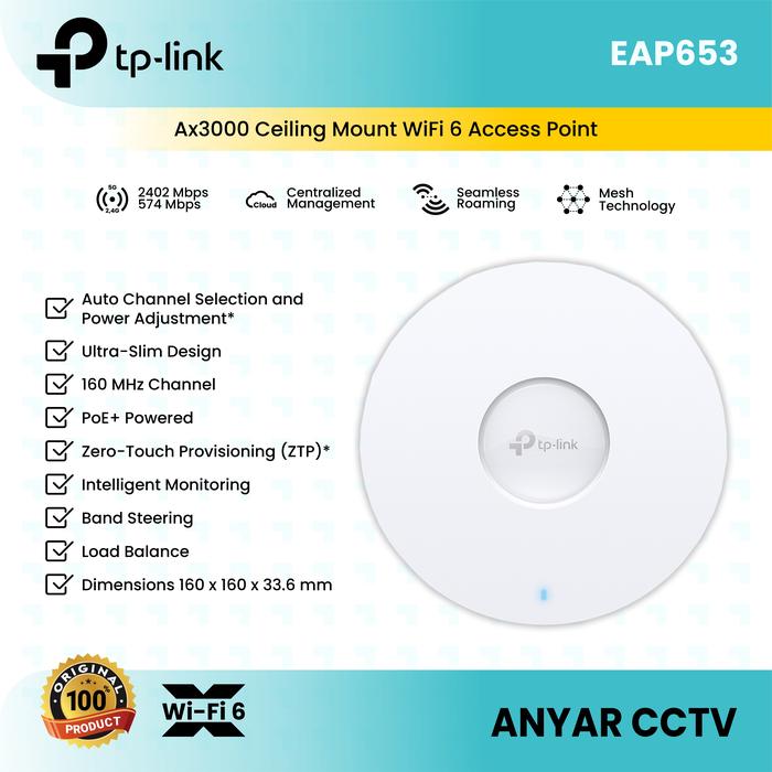 Jual TP LINK EAP653 AX3000 Ceiling Mount WiFi 6 Access Point EAP 653 ...