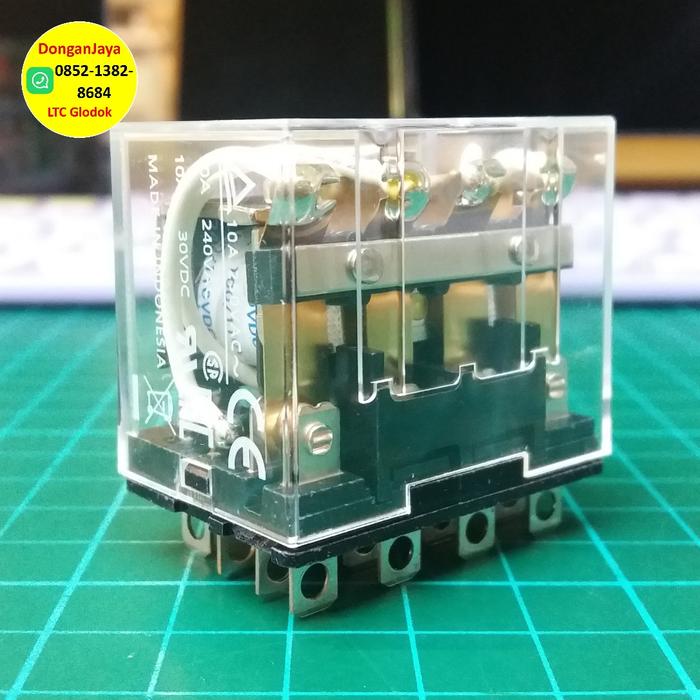 Jual OMI Omron relay LY4 100/110Vdc 110Vdc 4NO 4NC 10A 240Vac ori ...