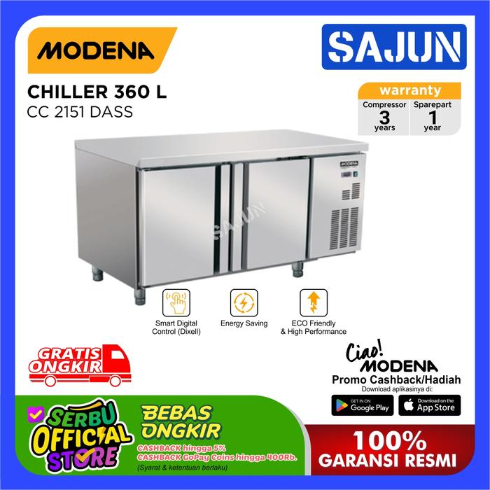 Jual Modena Kulkas Pendingin 360 Ltr / Undercounter Chiller - CC 2151 ...
