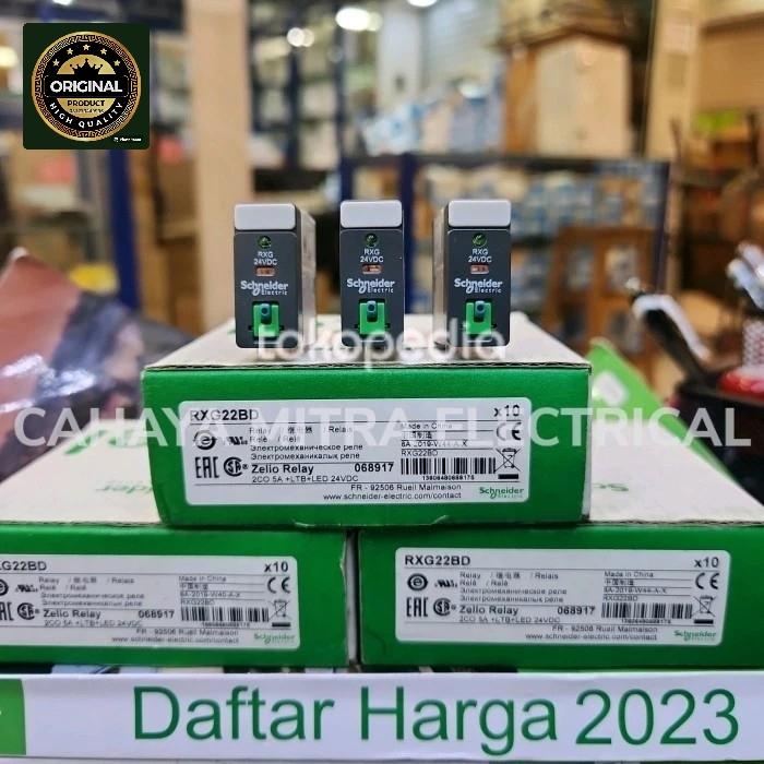 Jual RXG22BD Relay Schneider 2 C/O 8Pin Slim 24VDC 5A LED (Lampu ...