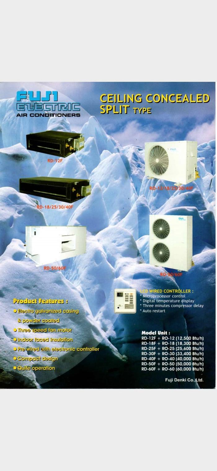 Jual AC Ceiling Concealed/Split Duct 1 PK R22 Fuji Electric - Jakarta ...