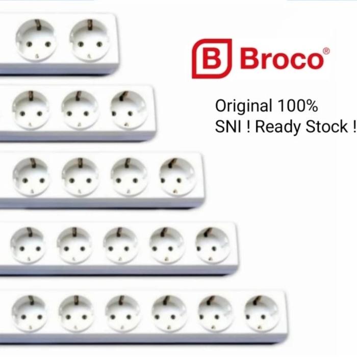 Jual Stop Kontak Broco 1 2 3 4 5 6 Lubang Max 16A 250V SNI - 6 Lubang ...