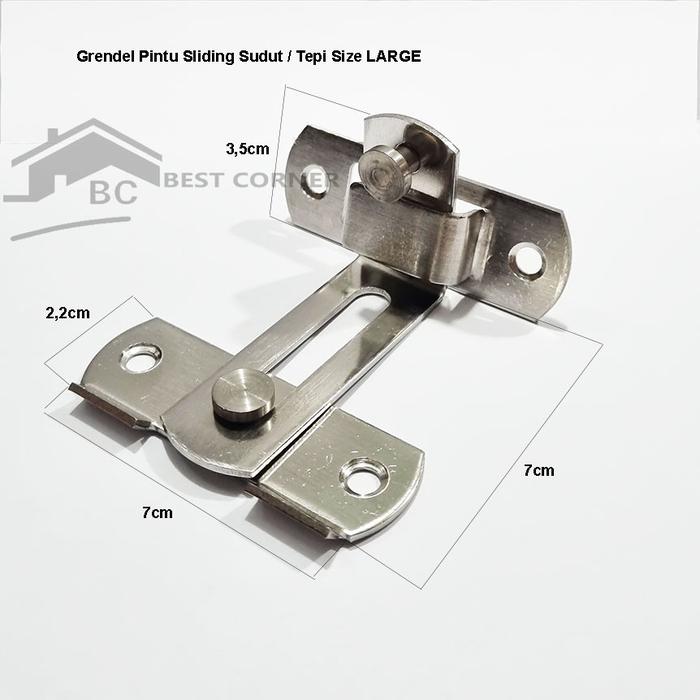 Jual Grendel atau Slot pintu sudut / tepi / Grendel Pintu Geser sudut ...