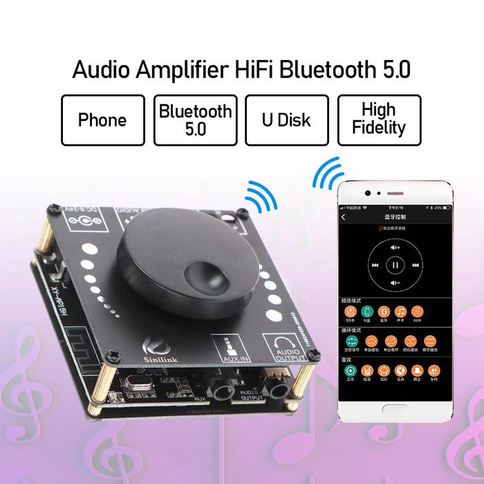 Jual Audio Amplifier Mini Stereo HiFi Bluetooth 5.0 Speaker 2x50 W ...