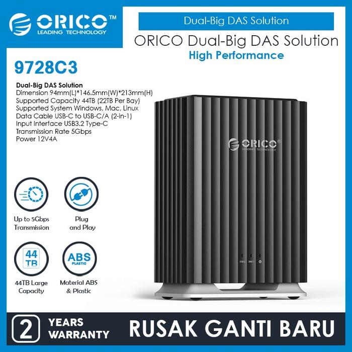 Promo Dual Big DAS Solution ORICO 9728C3 Dual Bay 5Gbps HDD SSD SATA ...
