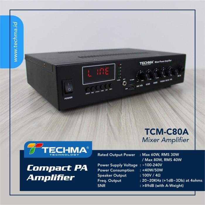 Promo Techma Mixer Power Amplifier 80Watt USB,SD,BT,Aux,Tuner - Kota ...