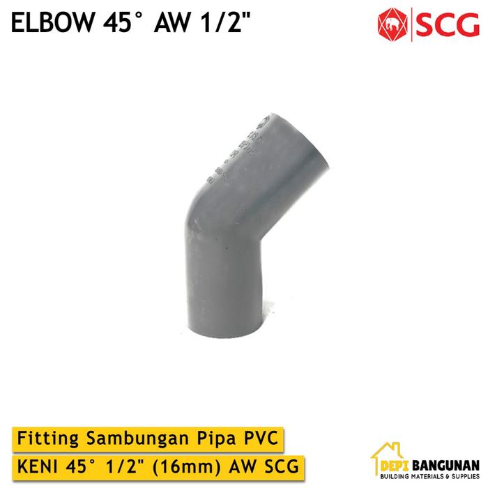 Jual Elbow 45 derajat 1/2 inch SCG Fitting Pipa PVC Keni Knee - Kota ...
