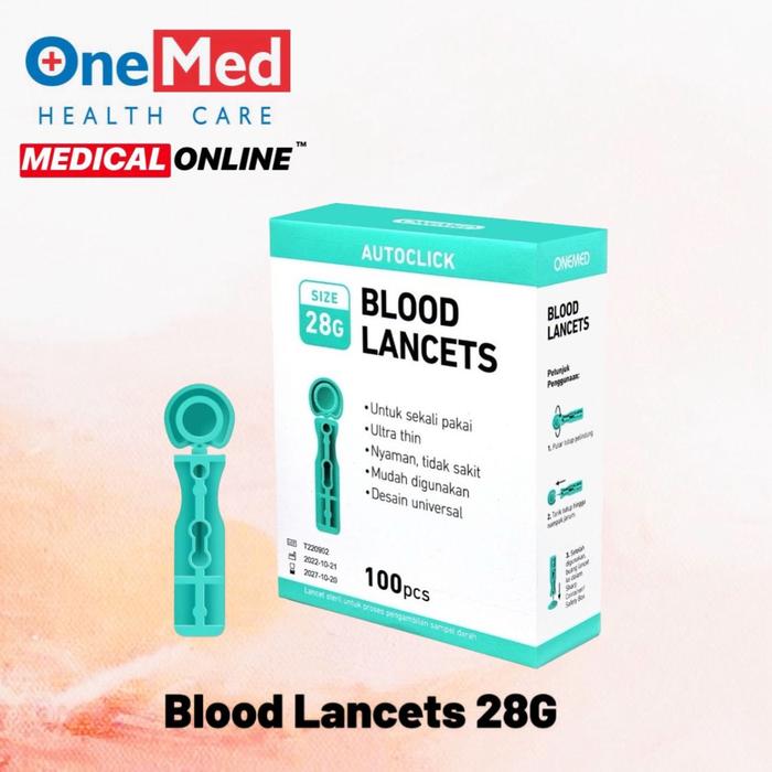 Jual BLOOD LANCET AUTOCLICK ISI 100 JARUM LANSET LANCING MEDICAL ONLINE ...
