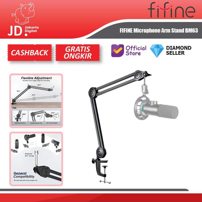 Jual FIFINE Microphone Arm Stand BM63 - Boom Arm Stand Microphone ...