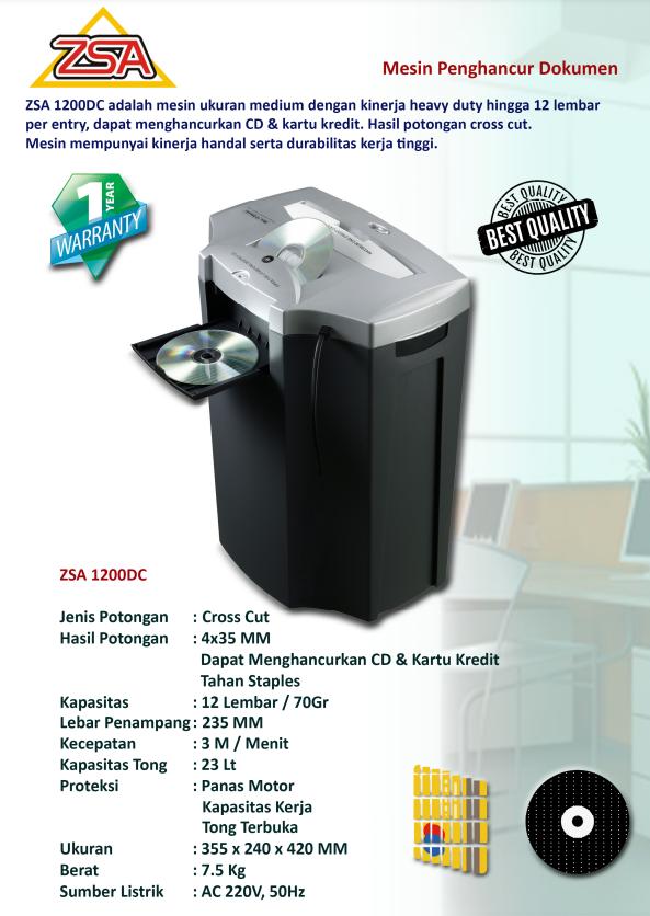 Promo Mesin Penghancur Kertas ZSA 1200 DC / Paper Shredder ZSA 1200DC Cicil 0% 3x - Jakarta ...