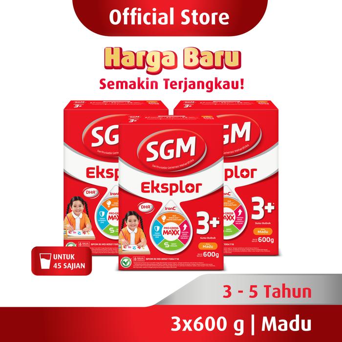 Promo Paket 3 - SGM Eksplor 3+ dengan IronC Susu Bubuk Rasa Madu 600GR - Jakarta Timur - SGM ...