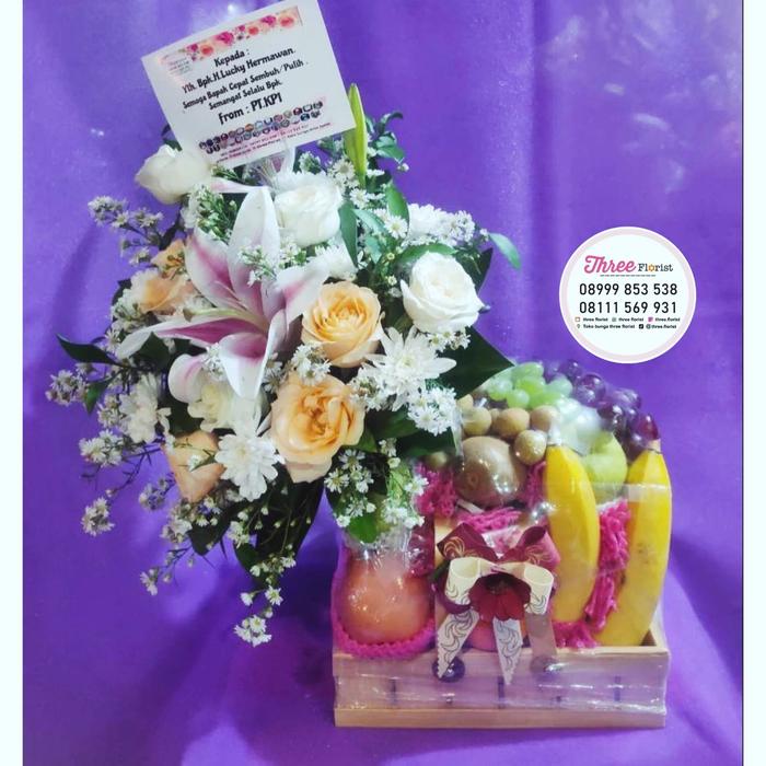 Jual parcel buah bunga segar / parcel buah ucapan get well soon ...