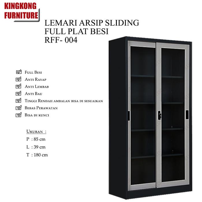 Jual Lemari Arsip Kantor / Lemari Arsip full Plat Besi Sliding RFF ...