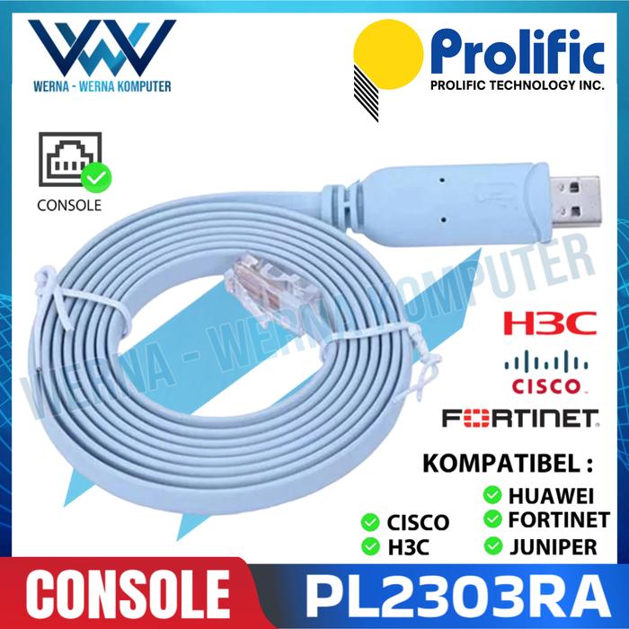 Jual PROLIFIC PL2303RA KABEL USB TO RJ45 CONSOLE CABLE CISCO FORTINET ...