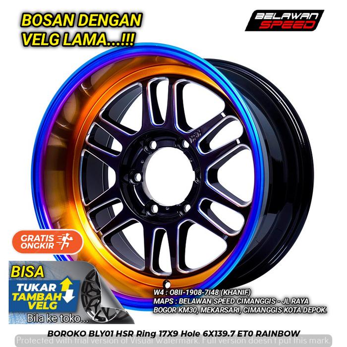 Jual VELG MOBIL RACING RING 17 HSR r17 BOROKO BLY01 UNTUK Toyota Fortuner Hardtop Hilux Doub ...