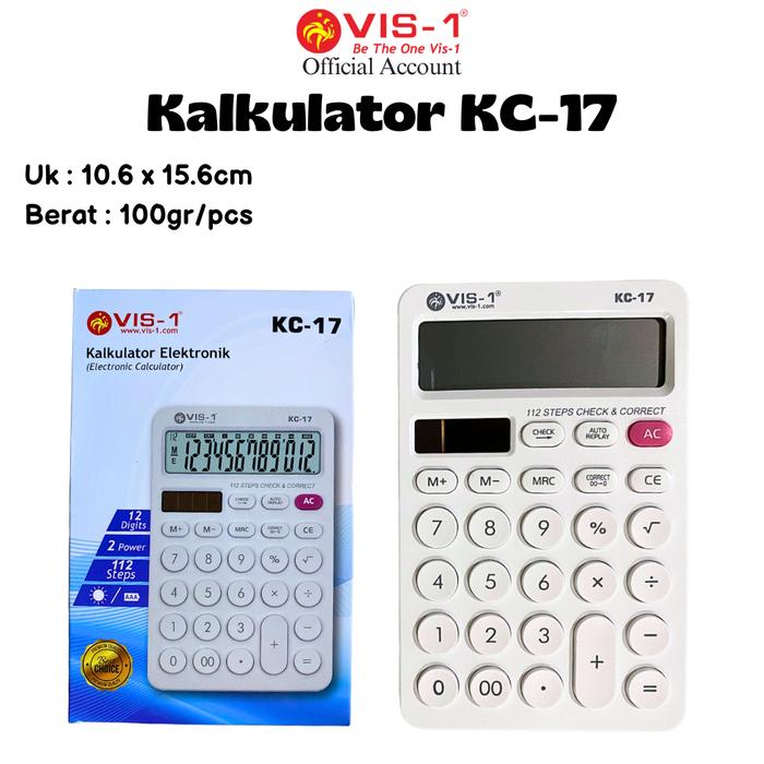 Jual Kalkulator 12 Digit VIS-1 kode KC-17 / Alat Hitung / Calculator ...