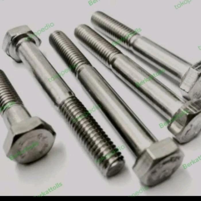 Jual Baut mur stainless m12x160 half drat baut panjang 16 cm Hex sus ...