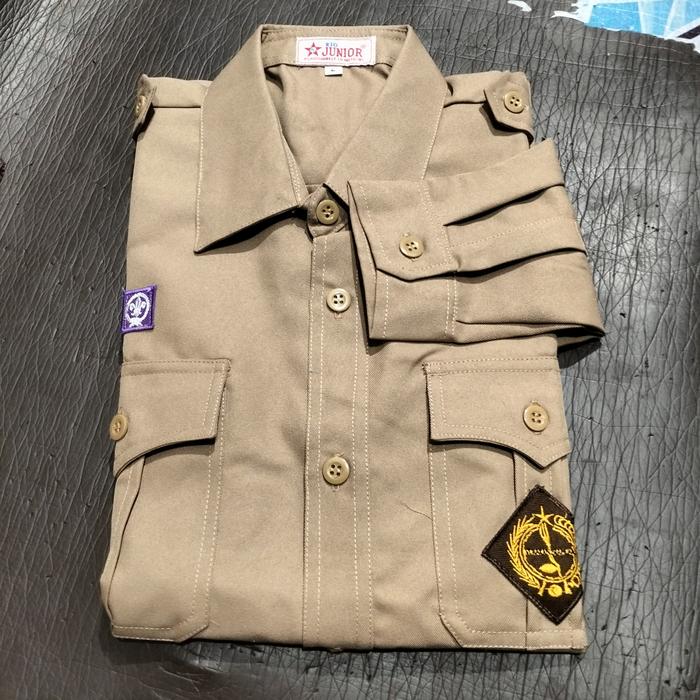 Jual BAJU CELANA PRAMUKA PEMBINA BAHAN RAFILO GABARDIN - lengan panjang ...