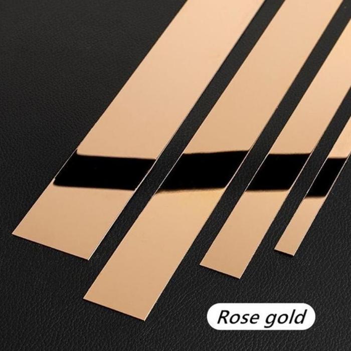 Jual 3M/5M List Plat Strip Mirror Gold / Stainless SS201 Steel Flat ...