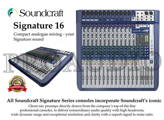 Jual MIXER AUDIO SOUNDCRAFT SIGNATURE 16 / SIGNATURE16 MIXER ORIGINAL ...