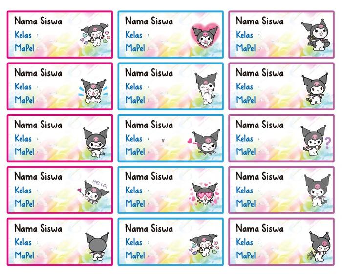 Jual stiker karakter / stiker buku / stiker nama buat buku / stiker ...