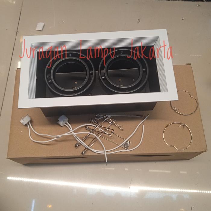 Jual KAP LAMPU DOWNLIGHT MR16 HOUSING LAMP HALOSPOT 2GANG KAP LAMPU SPOTLIGHT MR16 - Jakarta ...