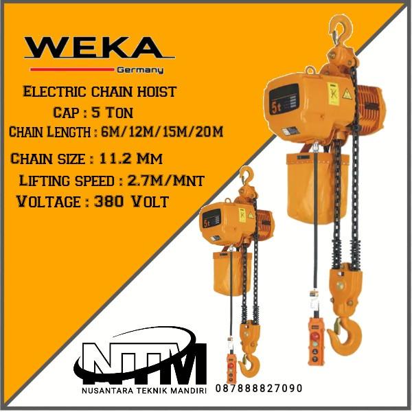 Jual Electric chaint hoist 5 ton x 15 meter Weka Germany Elektrik cain hois 5 Ton weka - Jakarta ...