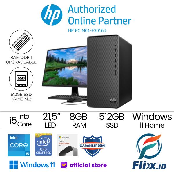 Promo HP PC Desktop M01-F3016D i5-13400 8GB SSD 512GB VGA Intel HD WIN11+OHS Cicil 0% 3x ...