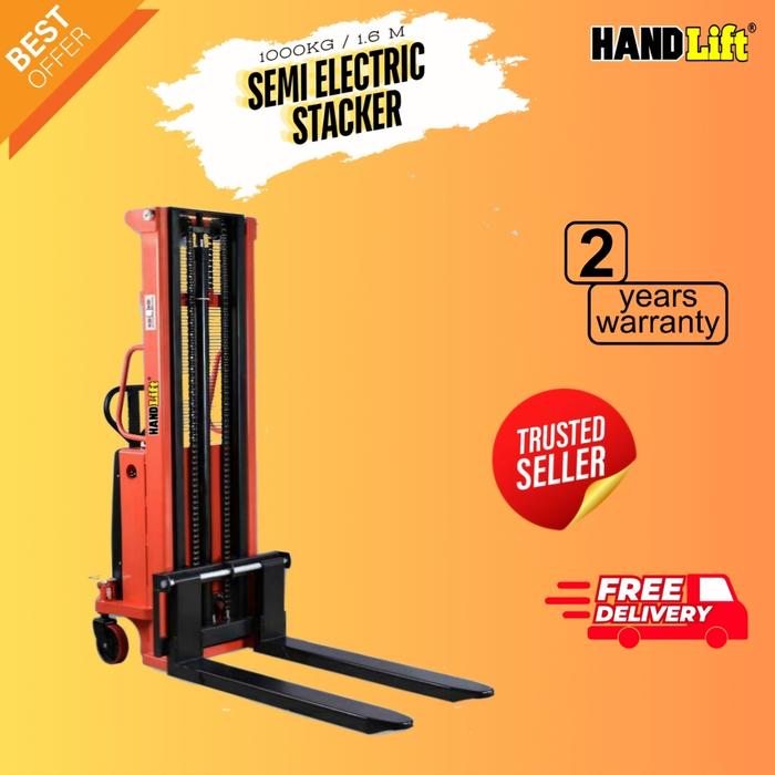Jual Handlift semi electric stacker 1000kg 1.6meter - Electric stacker ...