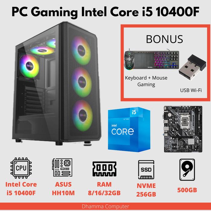 Jual PC Gaming Paket CPU Rakitan Komputer Intel Core i5 10400F VGA - RAM 8GB, GT 730 4GB - Kota ...