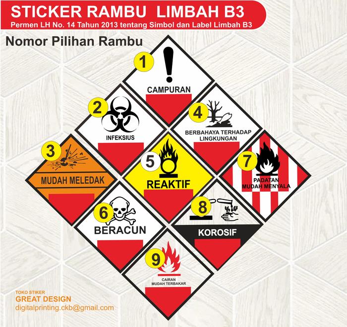 Jual Stiker Vinyl Rambu Limbah B3 / Rambu Limbah Bahan Berbahaya dan ...
