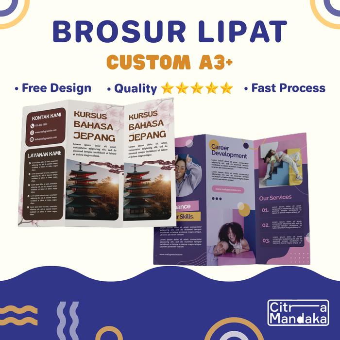 Jual Cetak Brosur Lipat A3 | Leaflet - Hvs 80 gr, 1Sisi+1Lipatan - Jakarta Pusat - Citra Mandaka ...