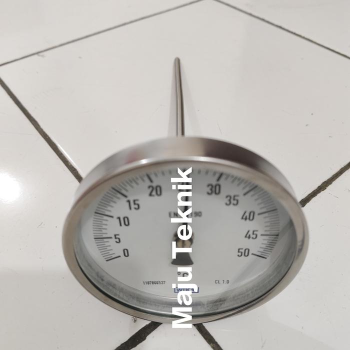 Jual Thermometer Wika 4" 50 C, drat 1/2" NPT, D. stik 6 mm, P. Stik 210 ...
