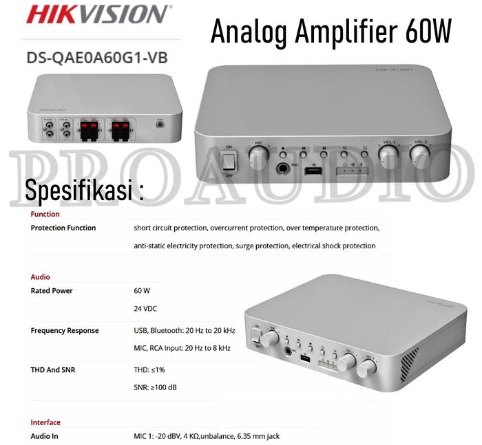 Jual AMPLI HIKVISION DS-QAE0A60G1-VB ANALOG AMPLIFIER 60W BLUETOOTH ...