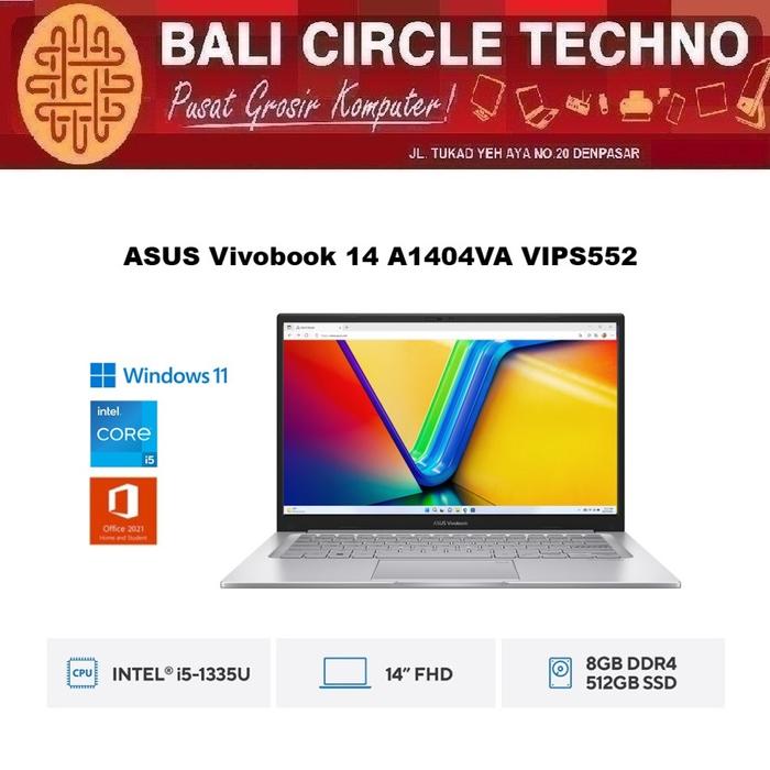 Jual LAPTOP ASUS Vivobook Core i5 1335U 8GB 512GB W11 OHS - A1404VA ...