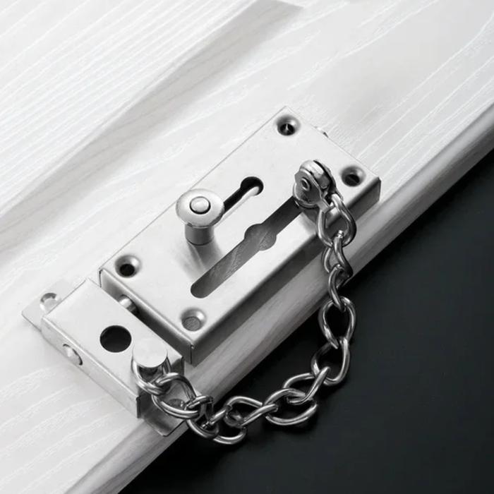 Jual Grendel rantai stainless silver chrome Hitam black / Security door ...