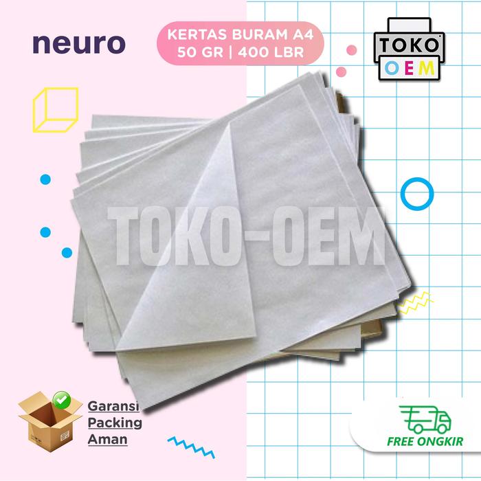 Jual NEURO KERTAS BURAM A4 KORAN POLOS ABU ABU 50 GR 1 PACK 400 LEMBAR ...