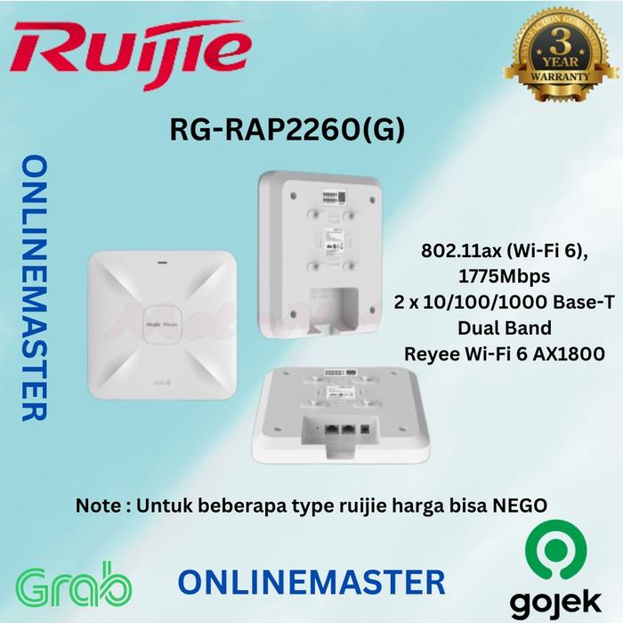 Jual Ruijie RG-RAP2260(G) Wi-Fi 6 Dual Band Ceiling Mount Access Point ...