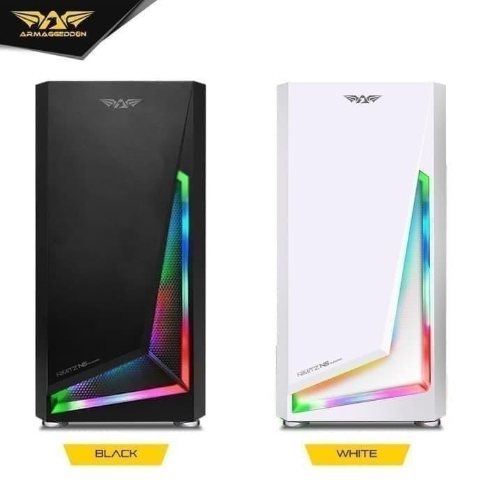 Jual Armageddon Nimitz N5 - Micro ATX Gaming Case - BLACK/WHITE - Putih ...