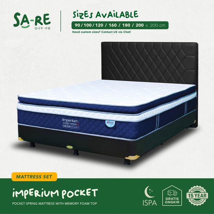 Jual SA-RE Kasur Spring Bed Pocket Spring Memory Foam CENTRAL IMPERIUM ...