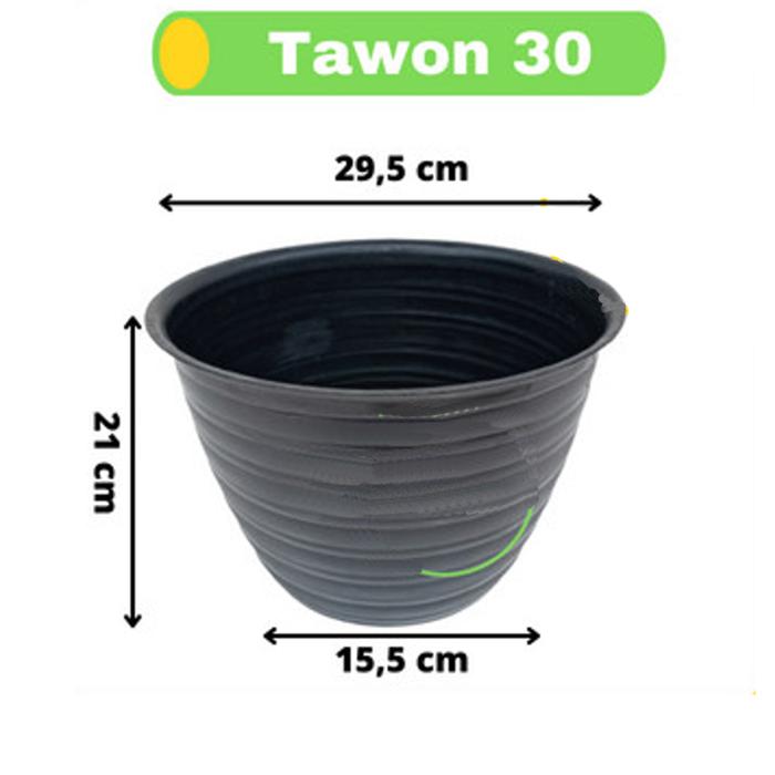 Jual WADAH TEMPAT POT BUNGA TANAMAN KEBUN MOTIF TAWON PLASTIK PUTIH ...