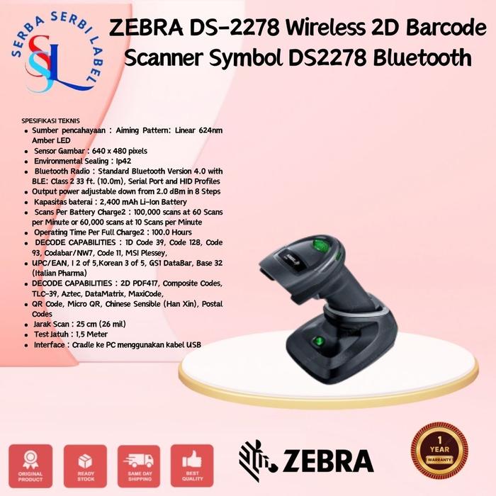 Jual ZEBRA DS-2278 Wireless 2D Barcode Scanner Symbol DS2278 Bluetooth - Jakarta Pusat ...