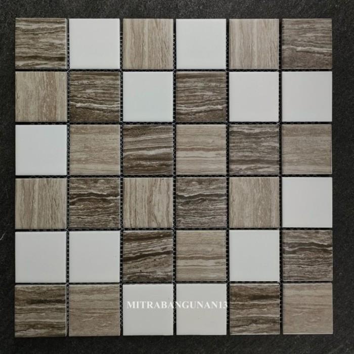 Jual Mosaic Singres Type White Oak Square - Keramik Backsplash Dapur ...