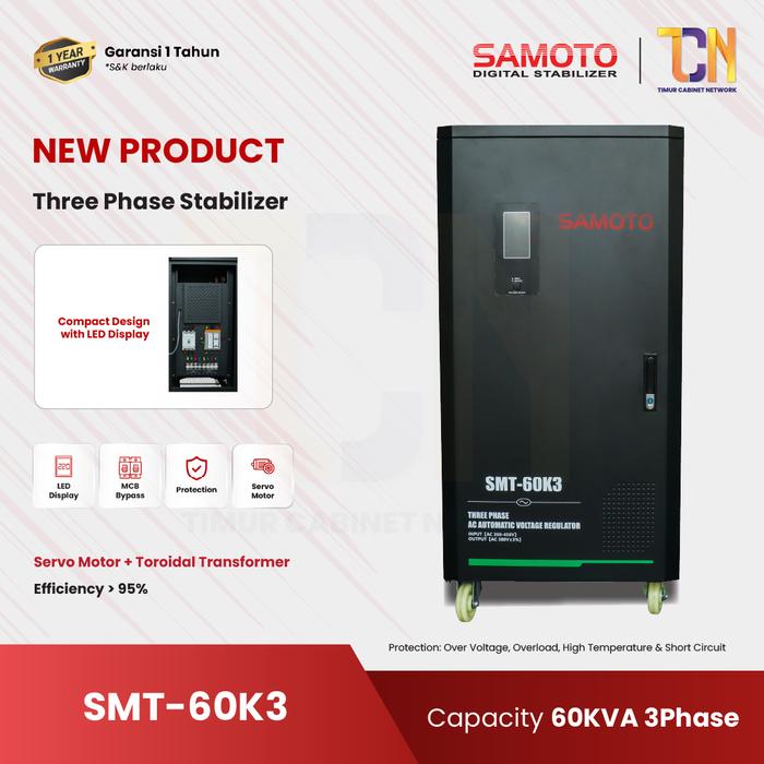 Jual SAMOTO Stabilizer 60000VA Stavolt Three Phase Stavolt SMT60KVA 3 ...