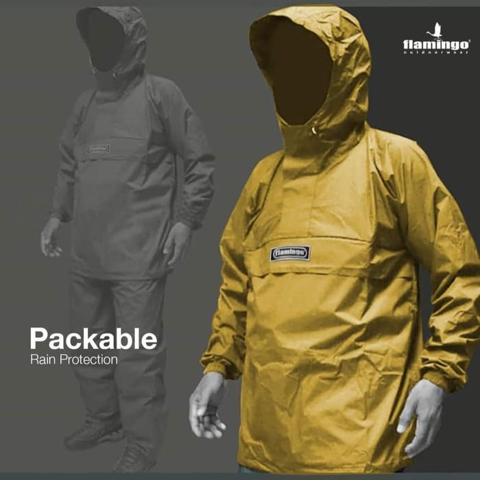 Jual raincoat flamingo ponco jas hujan outdoor setelan rain coat ...