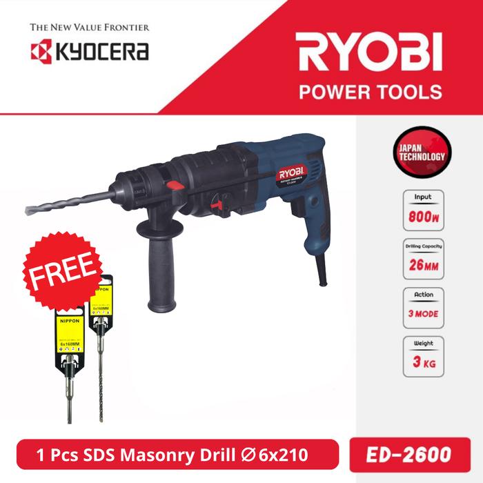 Promo Ryobi Rotary Hammer ED 2600 Mesin Bor Beton Cicil 0% 3x - Jakarta ...