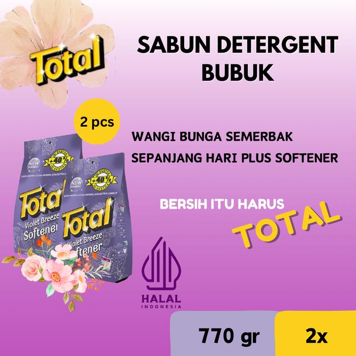 Promo [TWINPACK] Sabun Detergent Bubuk Total Violet Softener 770gr ...