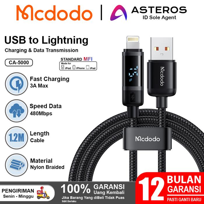Jual MCDODO Kabel Data iPhone USB Lightning Digital Display FAST Charging - CA-5000 1.2M ...