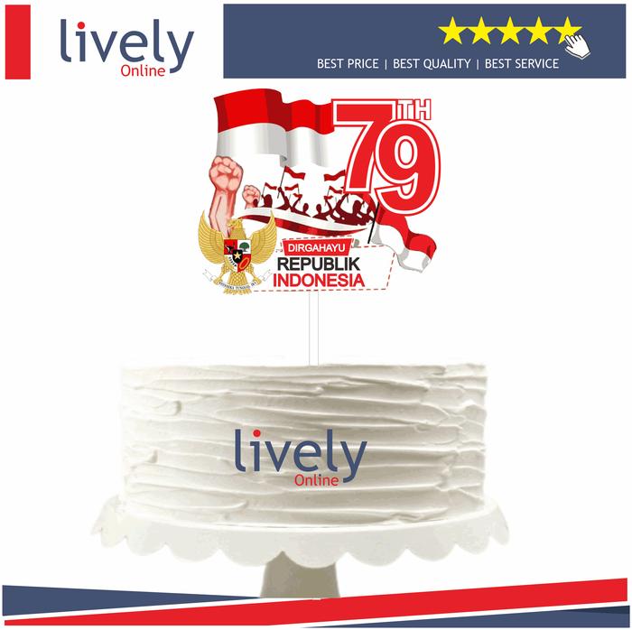 Jual 3D Cake Topper DIRGAHAYU KEMERDEKAAN REPUBLIK INDONESIA Hiasan Kue ...