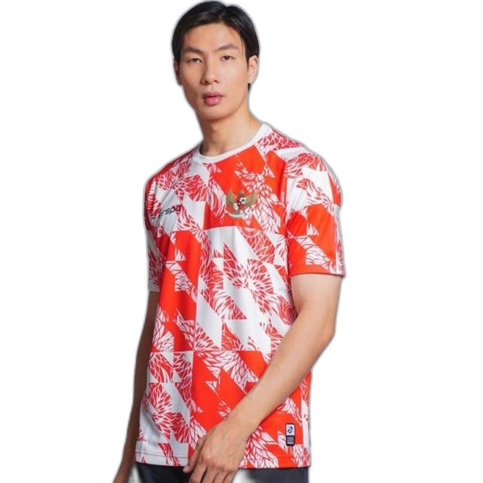 Jual Erspo Official Pre Match Jersey Red White Timnas Indonesia 2024 ...